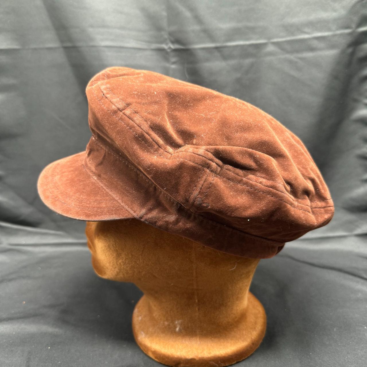 Vintage 90s does 60s Mod Brown Faux Suede Hippie Cap... - Depop