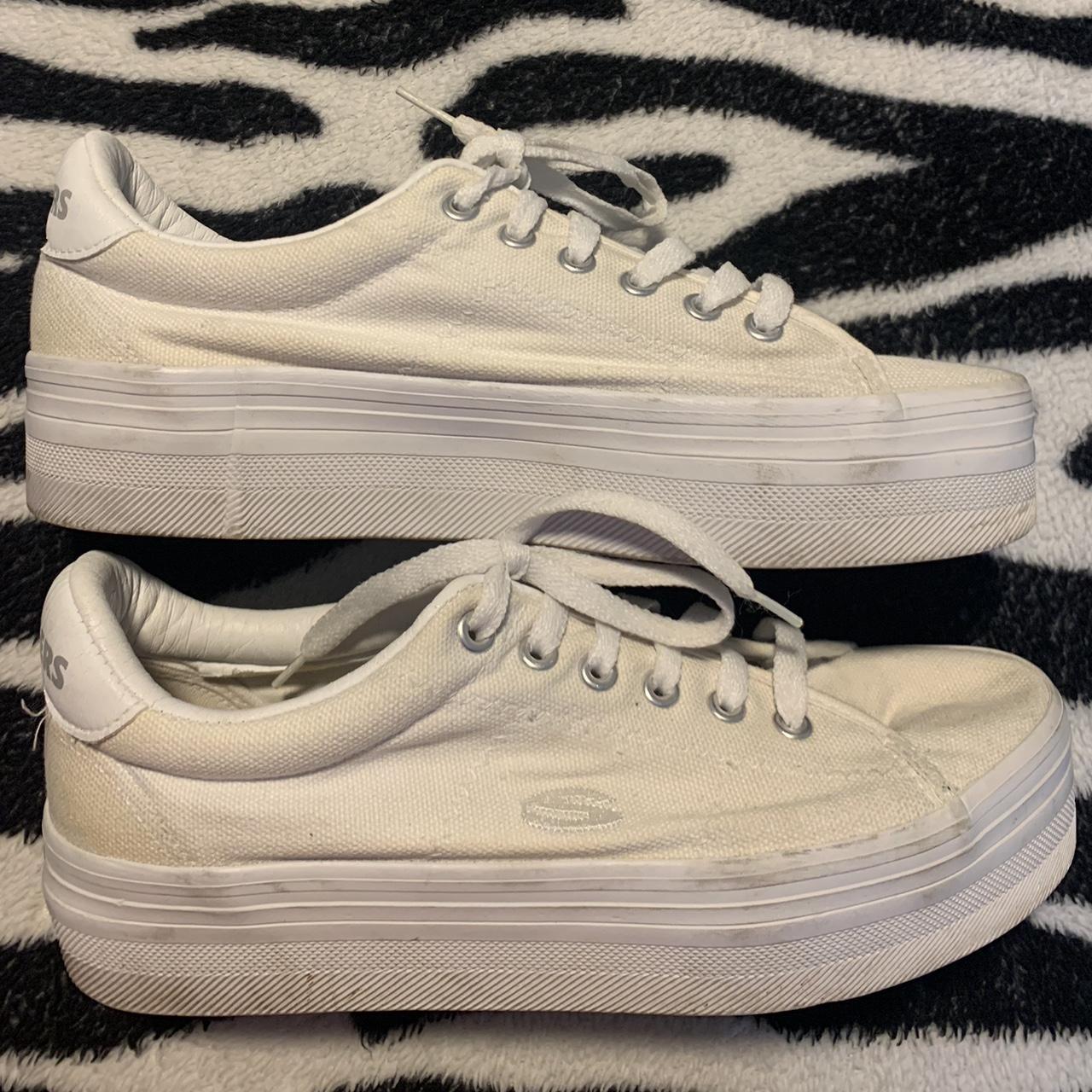 Platform vintage white Skechers!! Pretty great... - Depop