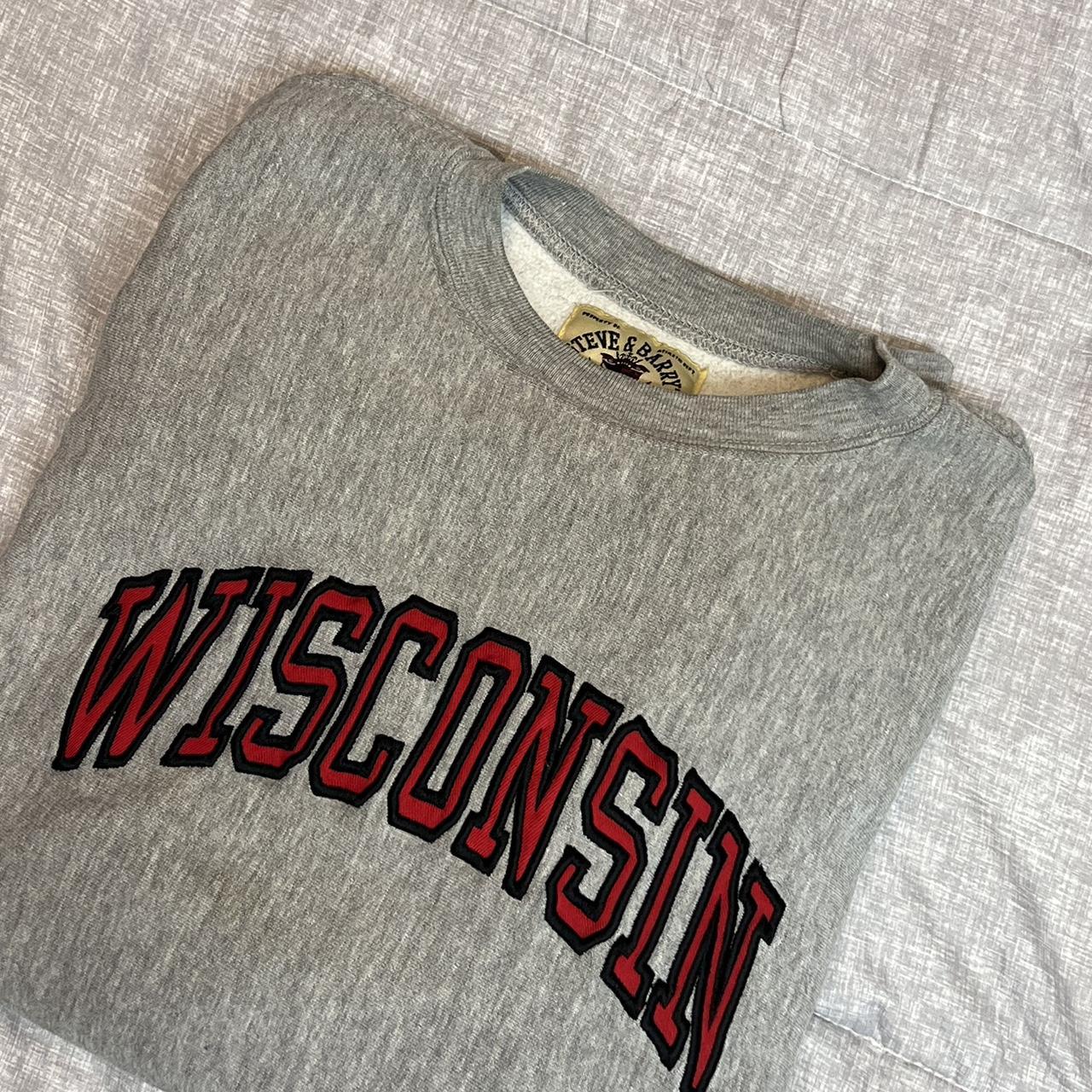 wisconsin grey sweats small/medium size in good shape - Depop