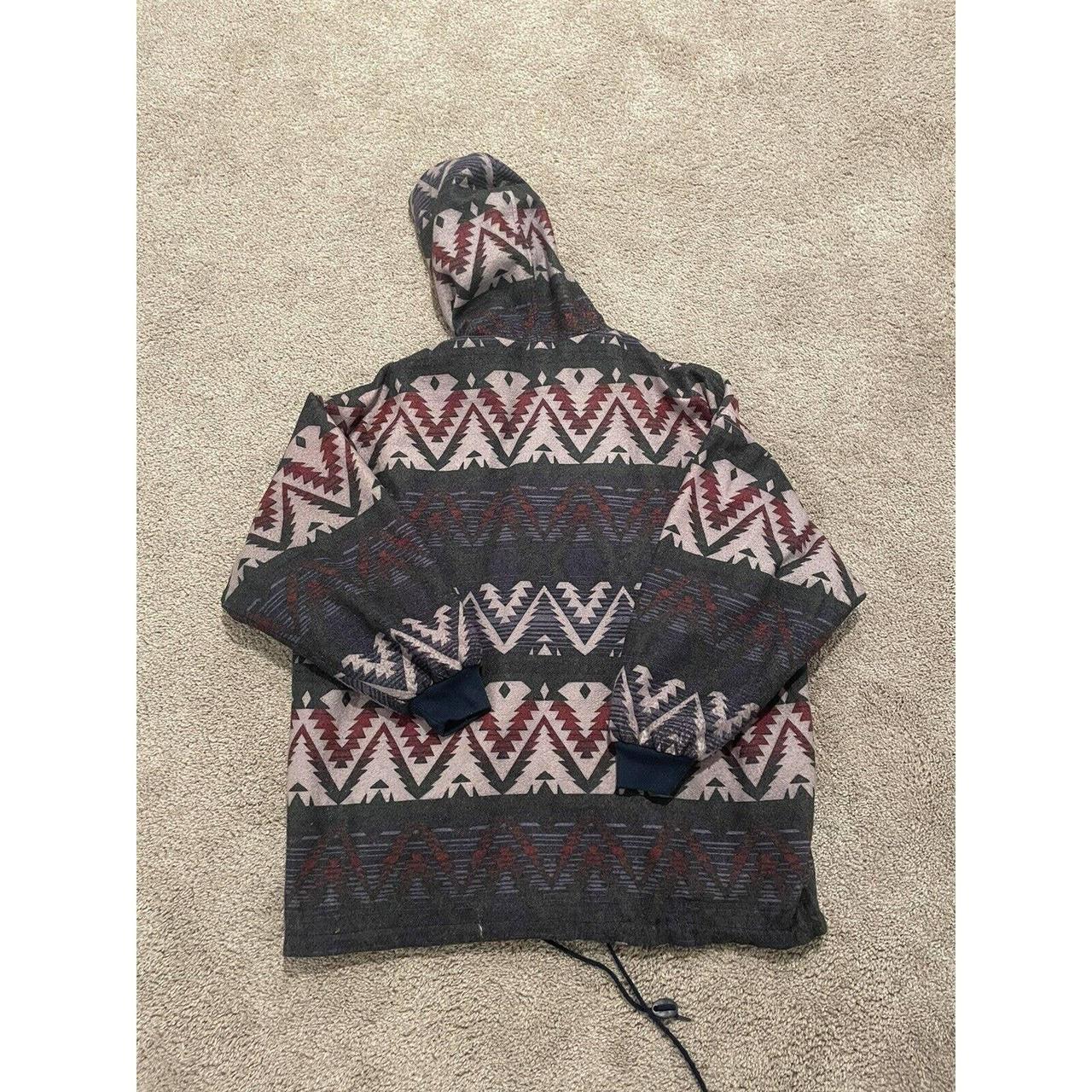 Vintage Aztec Reversible Windbreaker Jacket Hooded... - Depop
