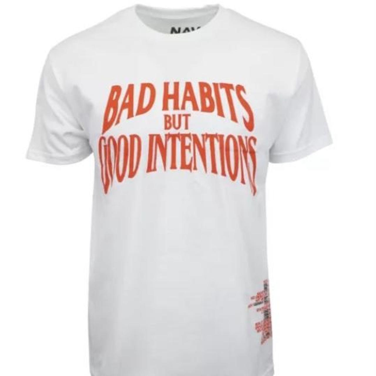 New Vlone X Nav Bad Habbits/ Good Intentions Tshirt... - Depop