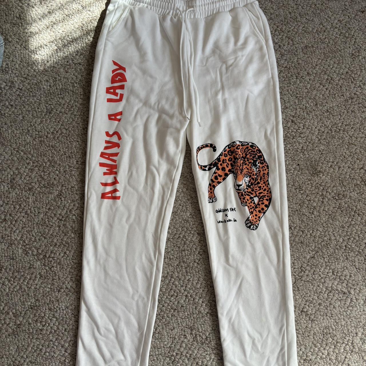 Addison Rae x Iamgia white and orange cheetah... | Depop