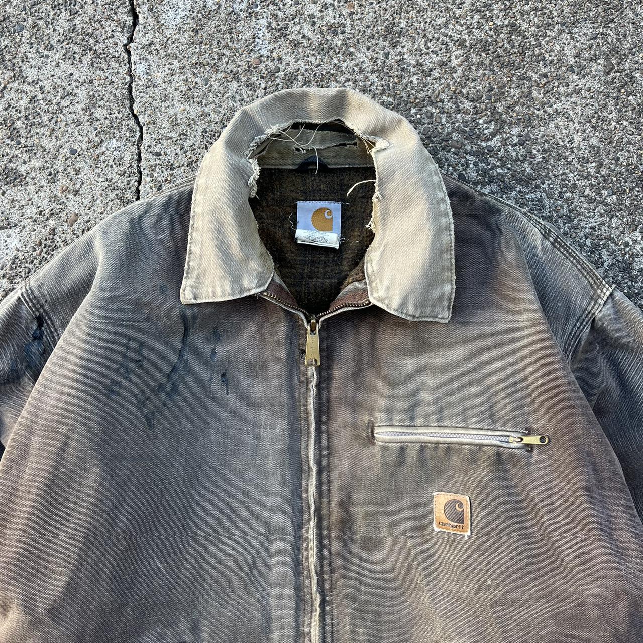 Vintage Distressed Carhartt Detriot Jacket Size... - Depop