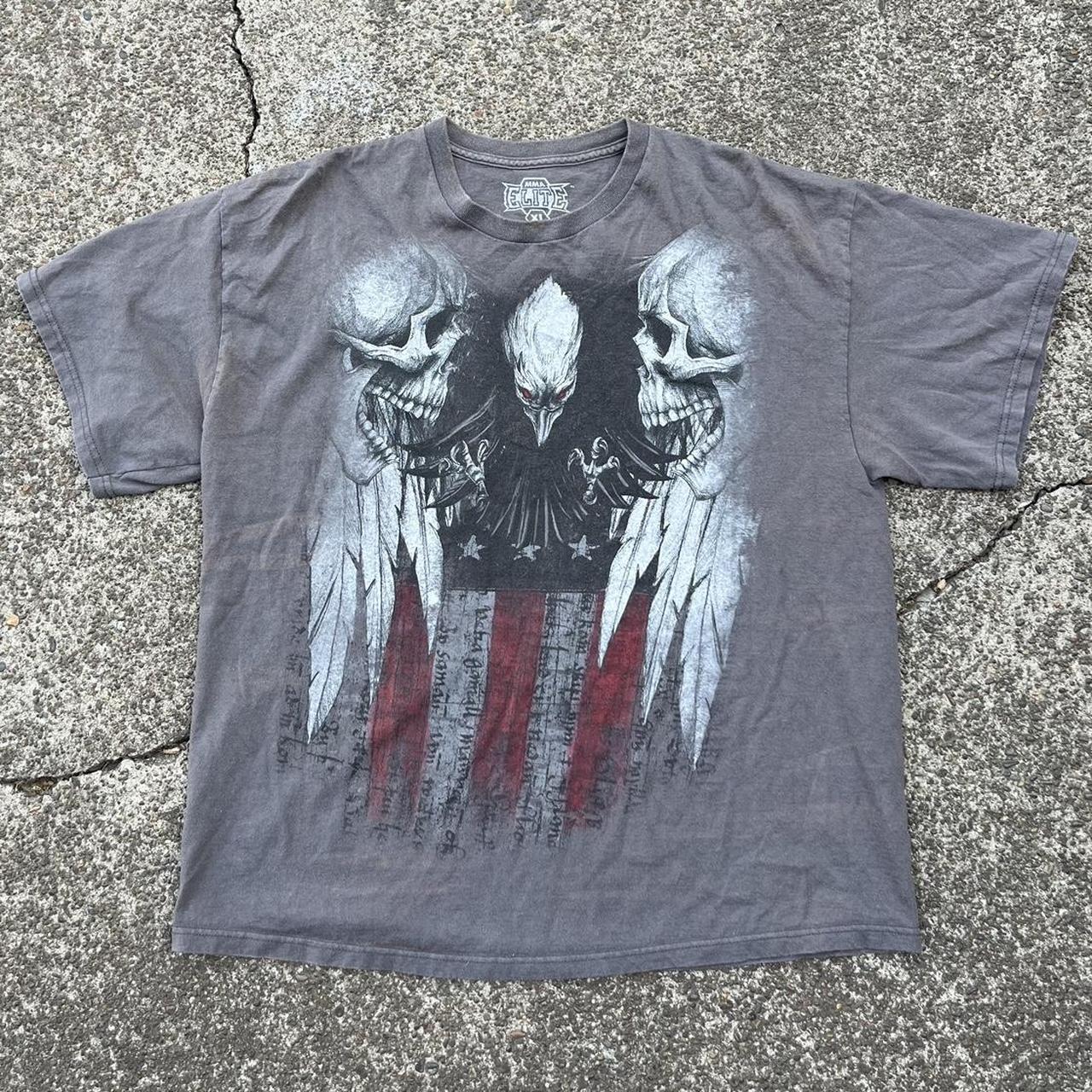 Y2K Cyber Grunge Skull Mma Elite Shirt Size... - Depop