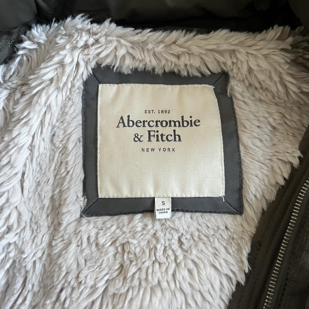 fur lined abercrombie and fitch puffer size... - Depop