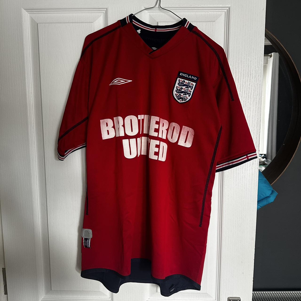 Red England Football Jersey with number 11 on the... - Depop