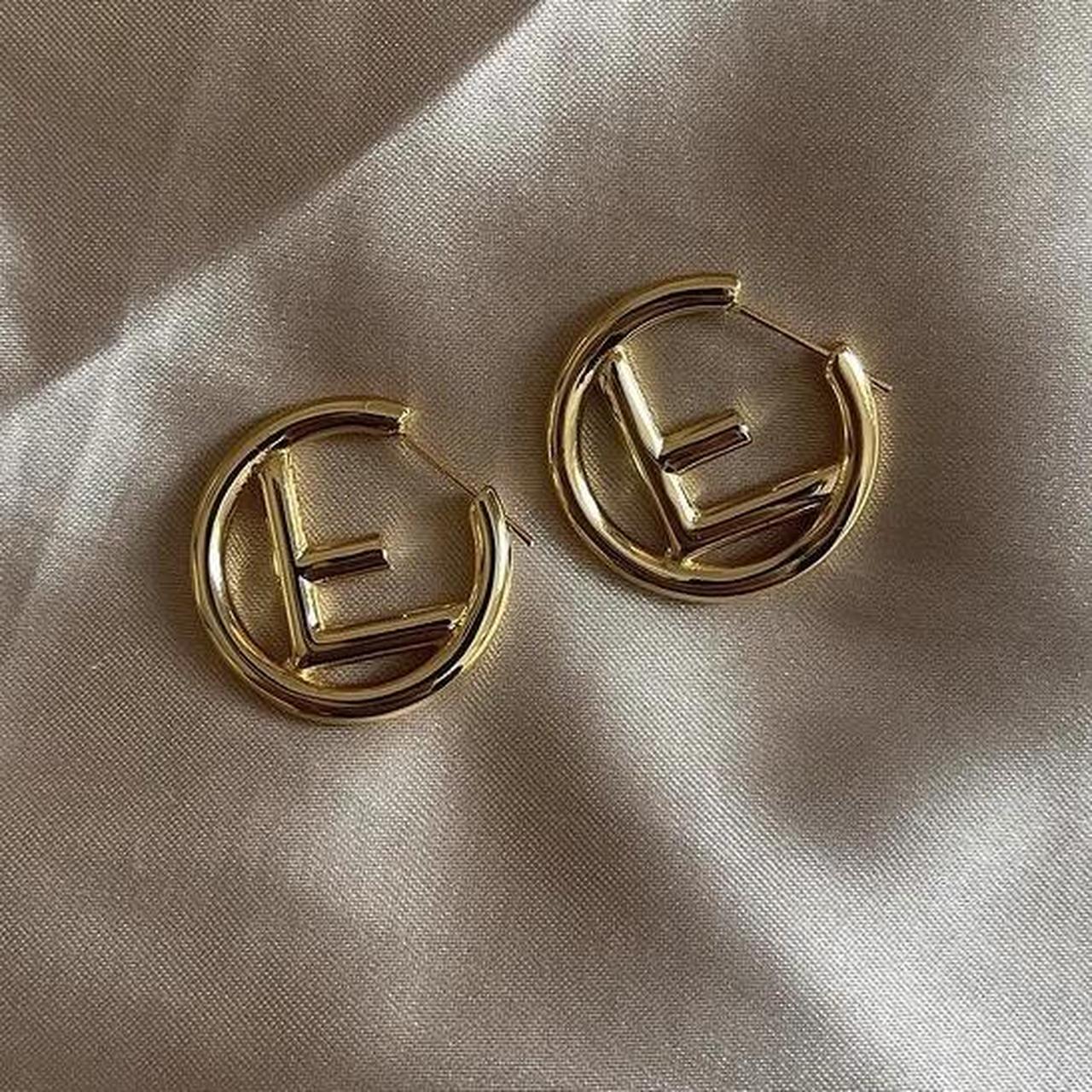 MINI FENDI HOOPS SOLID GOLD NEW - Depop