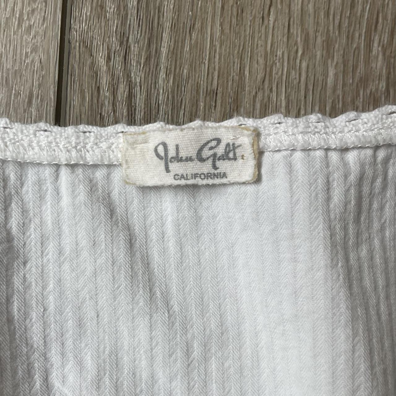 John Galt white cottage core top. Large U neck with... | Depop