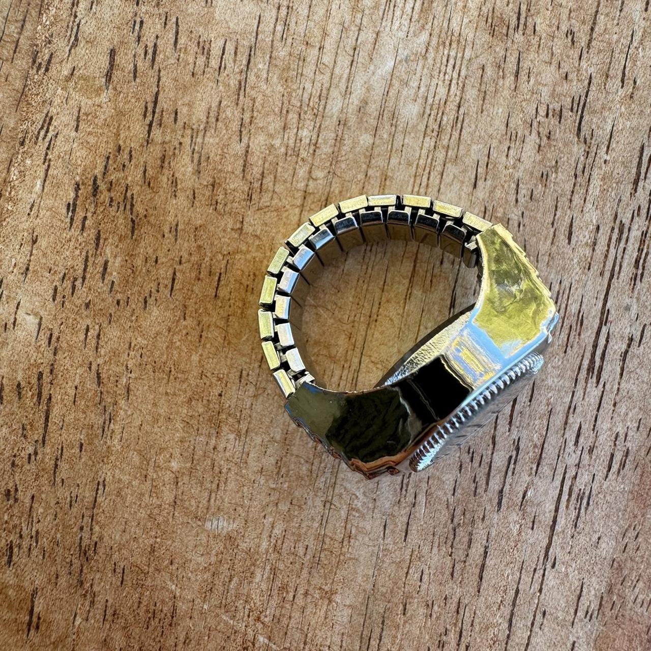 Vintage retro style silver white ring watch. Brand... | Depop