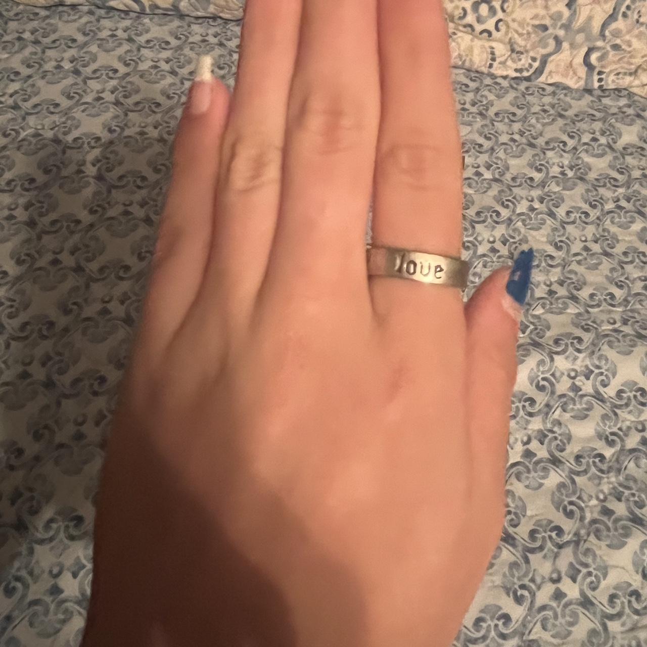 sterling silver love ring. - Depop