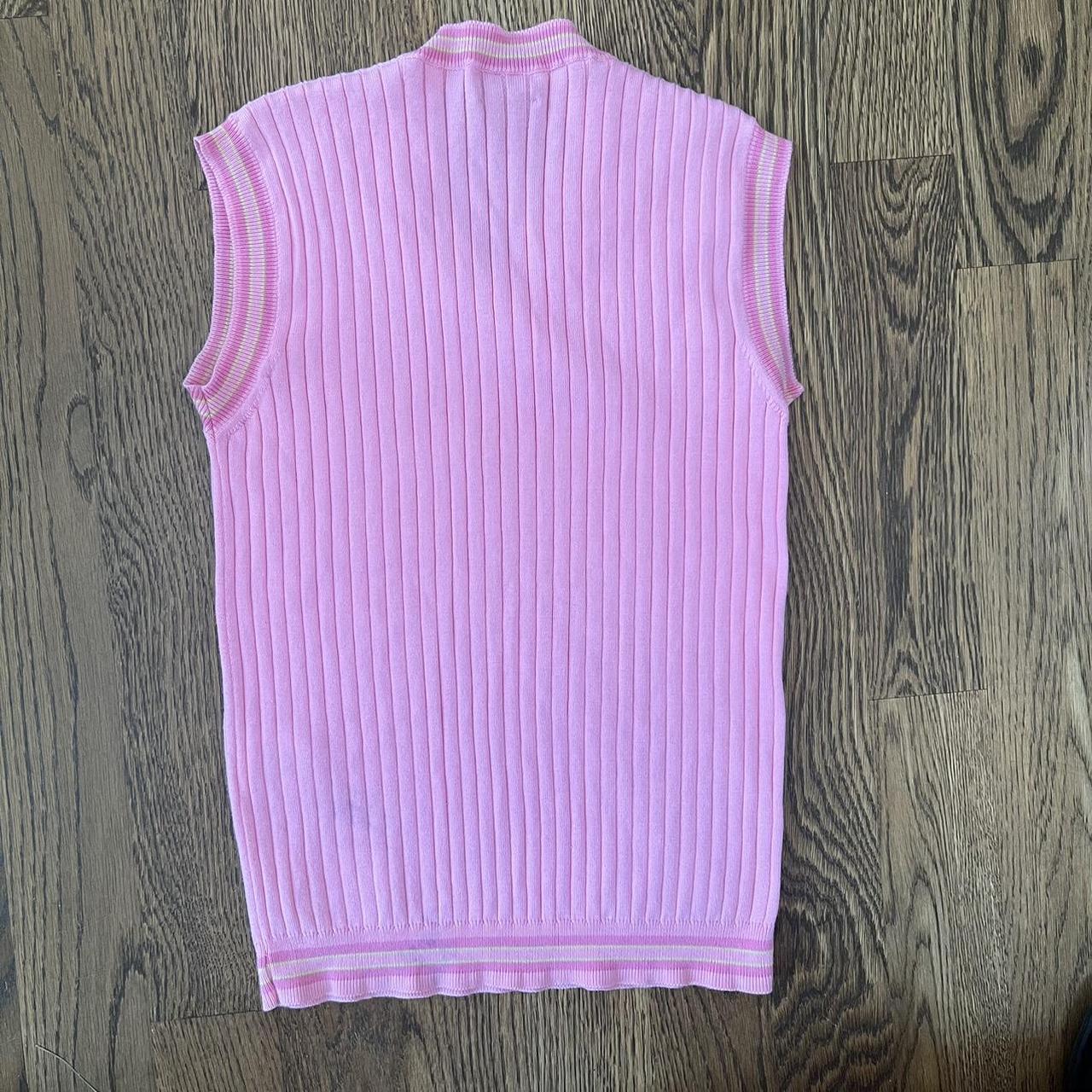 BURBERRY pink ‘golf’ sweater vest! Small snag by the... - Depop