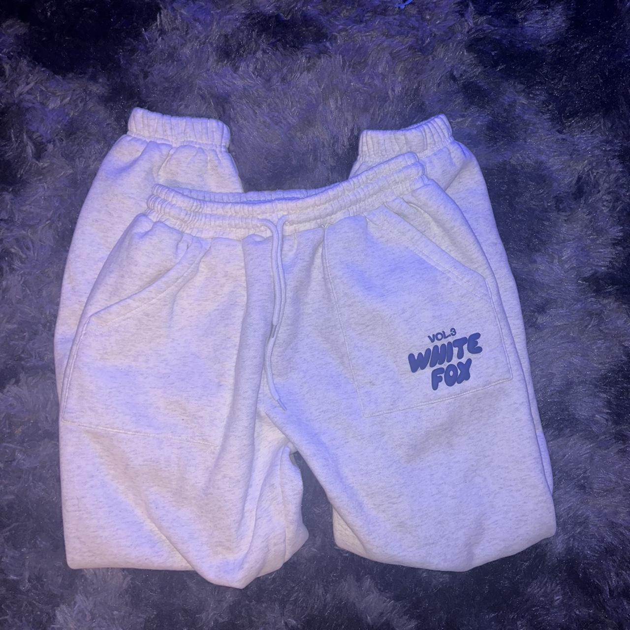 White Fox Sweatpants - Depop