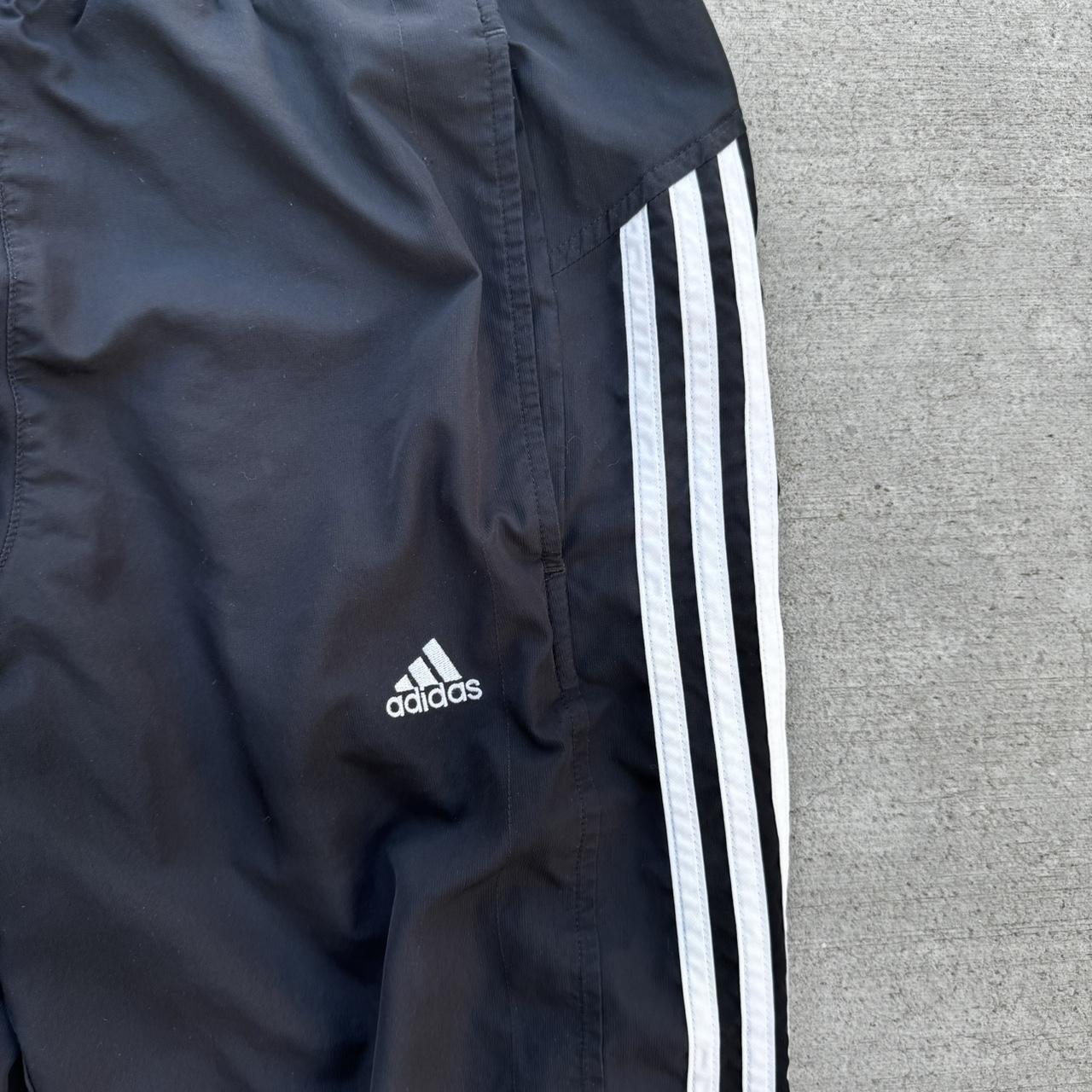 Grunge Y2K emo Adidas Black Baggy Sweatpants Size... - Depop