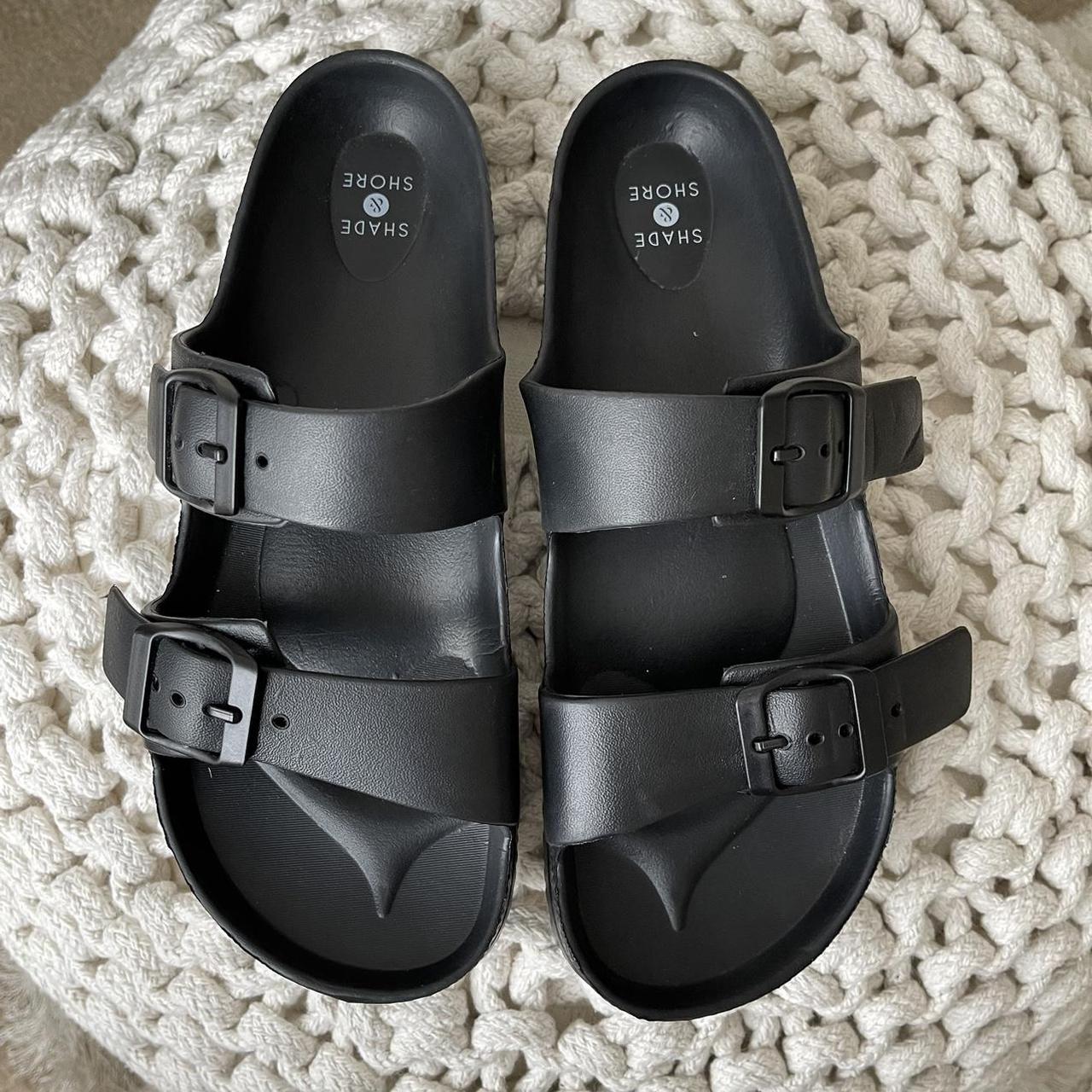 Shade & Shore Black Slides 8 Shade & Shore Slip-on... - Depop
