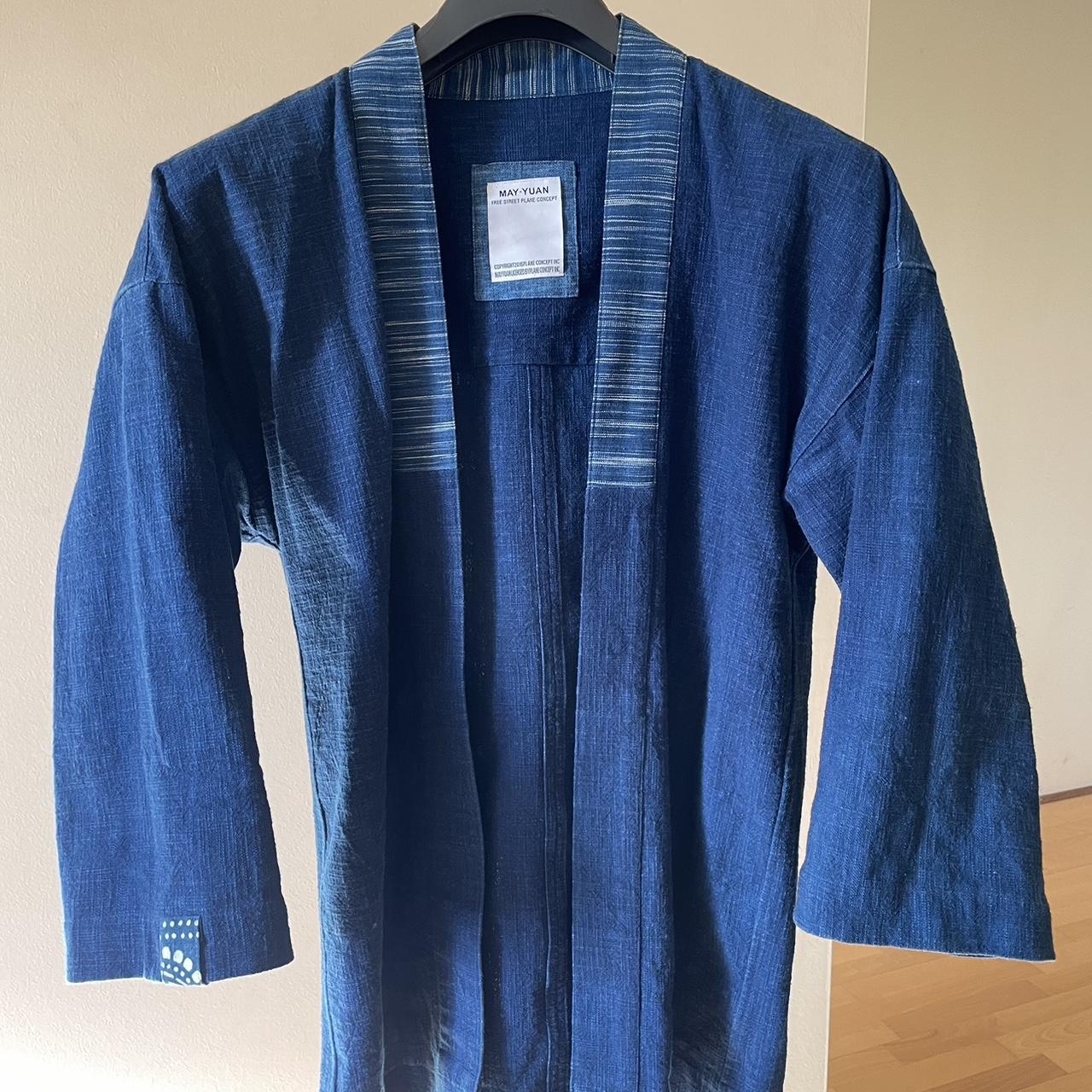 #Indigo #japanese #noragi style jacket. 3/4 length... - Depop