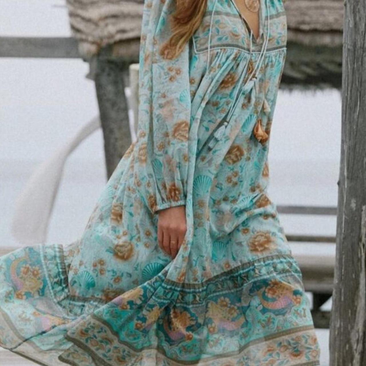 Spell Seashell mint midi dress Size S - would fit... - Depop