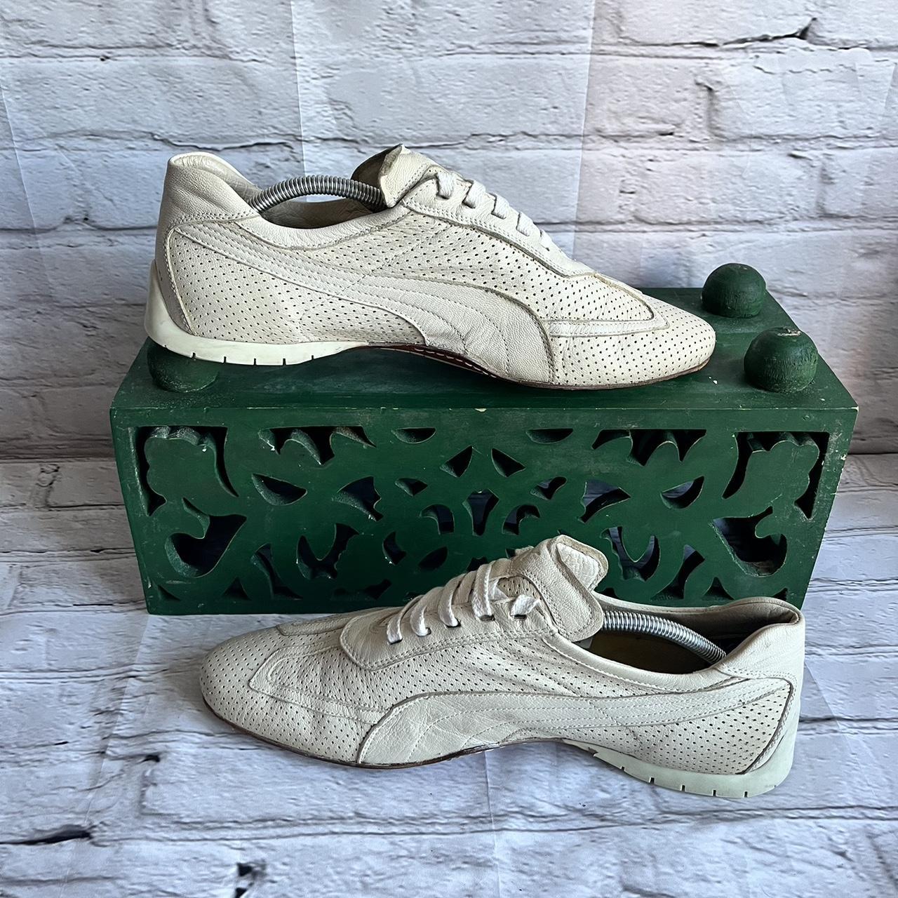 Puma Men's Cream and Brown Trainers | Depop