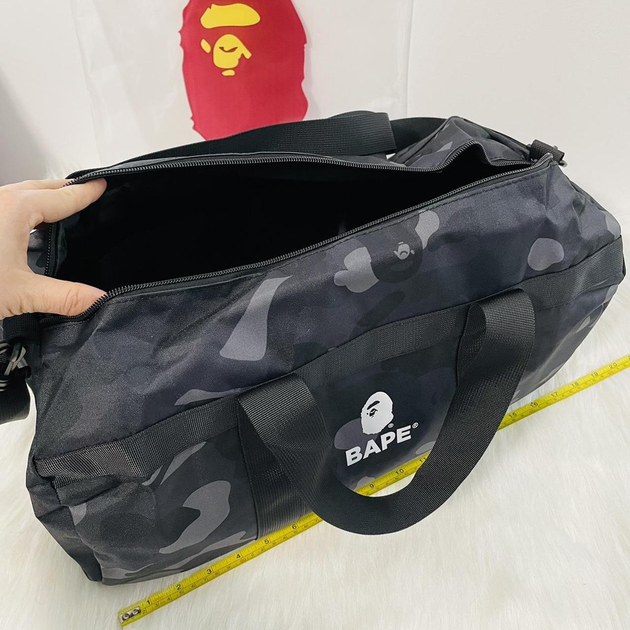 BAPE Men's Black and Grey Bag | Depop