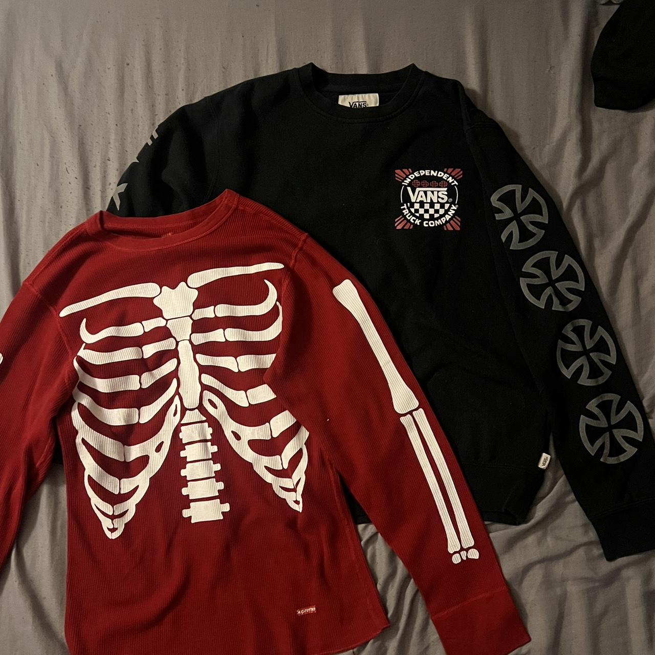 Supreme skeleton thermal and super rare vans X... - Depop