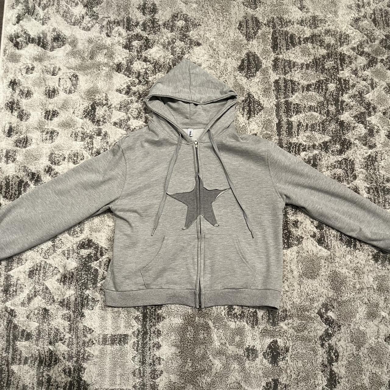 acubi grey zip up hoodie sweater only worn a few... - Depop