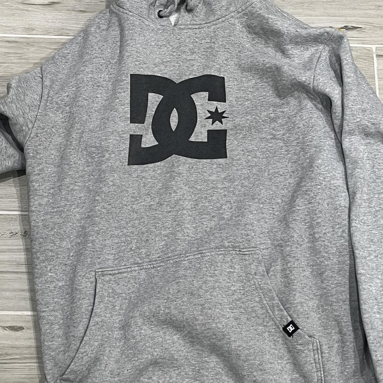 GREY DC HOODIE possible vintage ?? No back design... - Depop