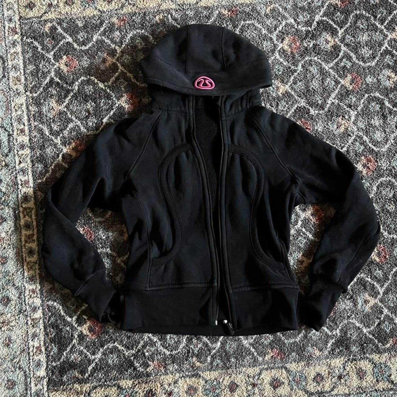 Black Lululemon scuba jacket (strap to zip it up... | Depop