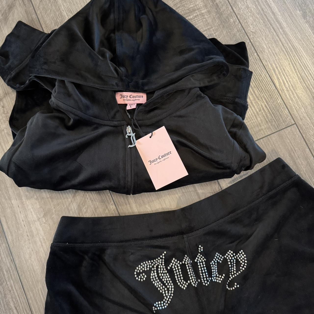 Juicy Couture black velour tracksuit #y2kfashion - Depop