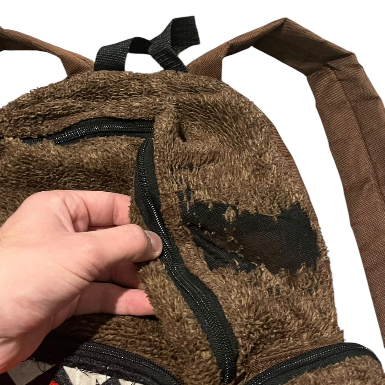 Brown and red Domo backpack #kidcore Has flaws check... | Depop