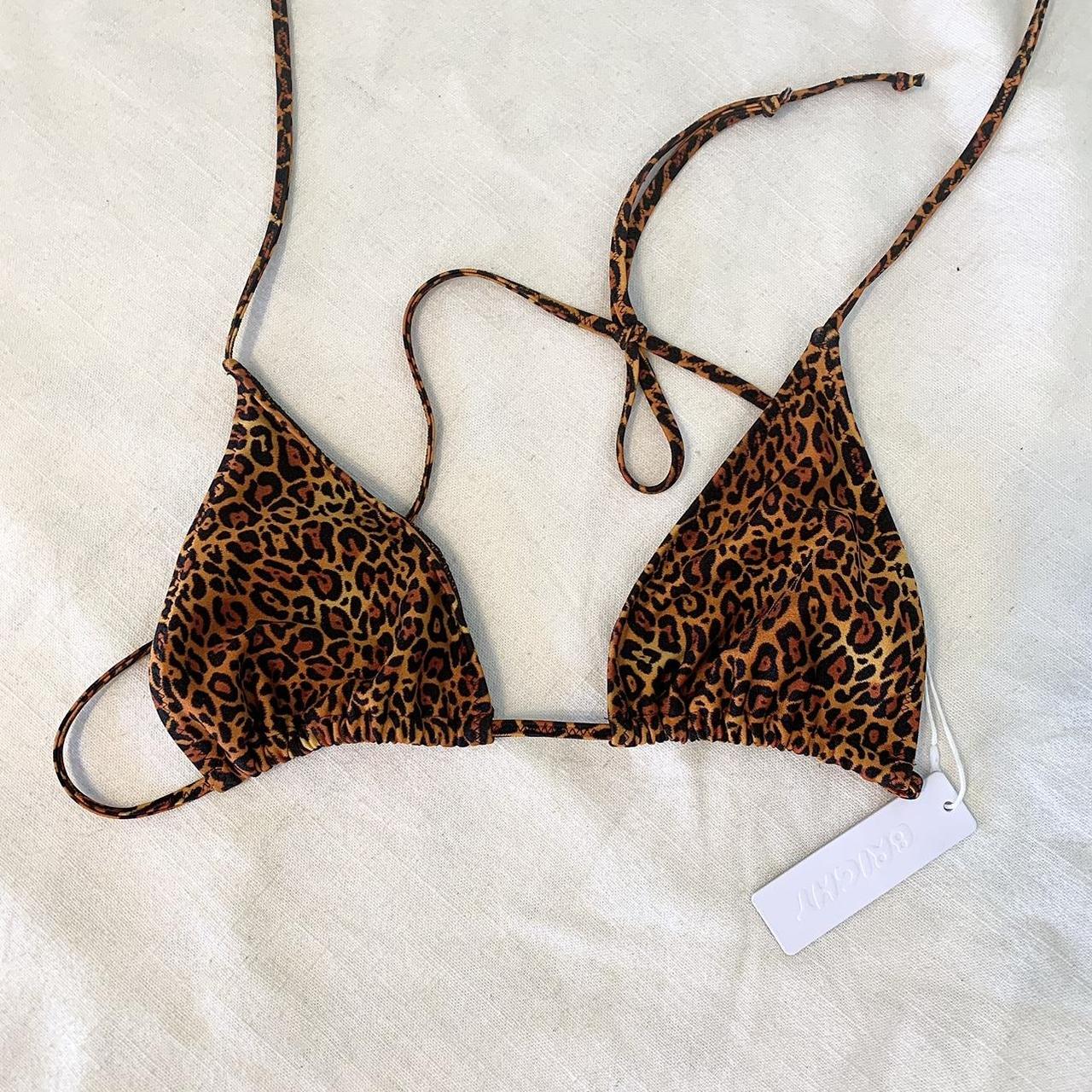 Bright Swimwear Leopard Print Triangle Top “Melody... | Depop