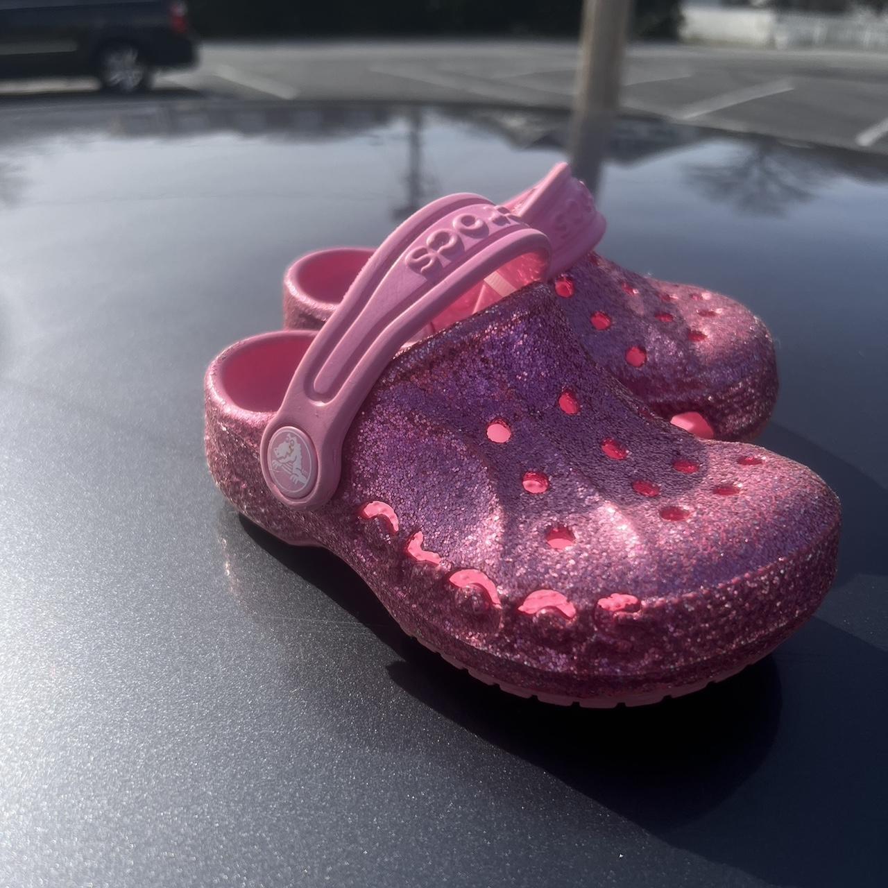 Glitter toddler crocs crocs for toddlers size c7 - Depop