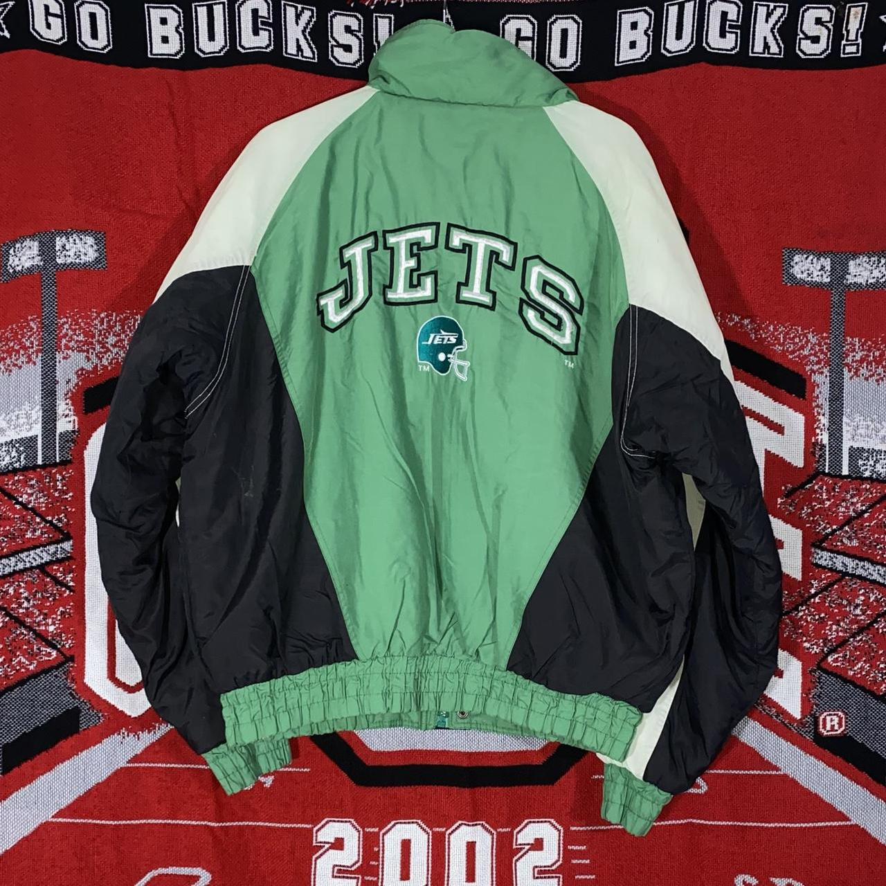 VTG 90s New York Jets Logo 7 Puffer Jacket 100%... - Depop