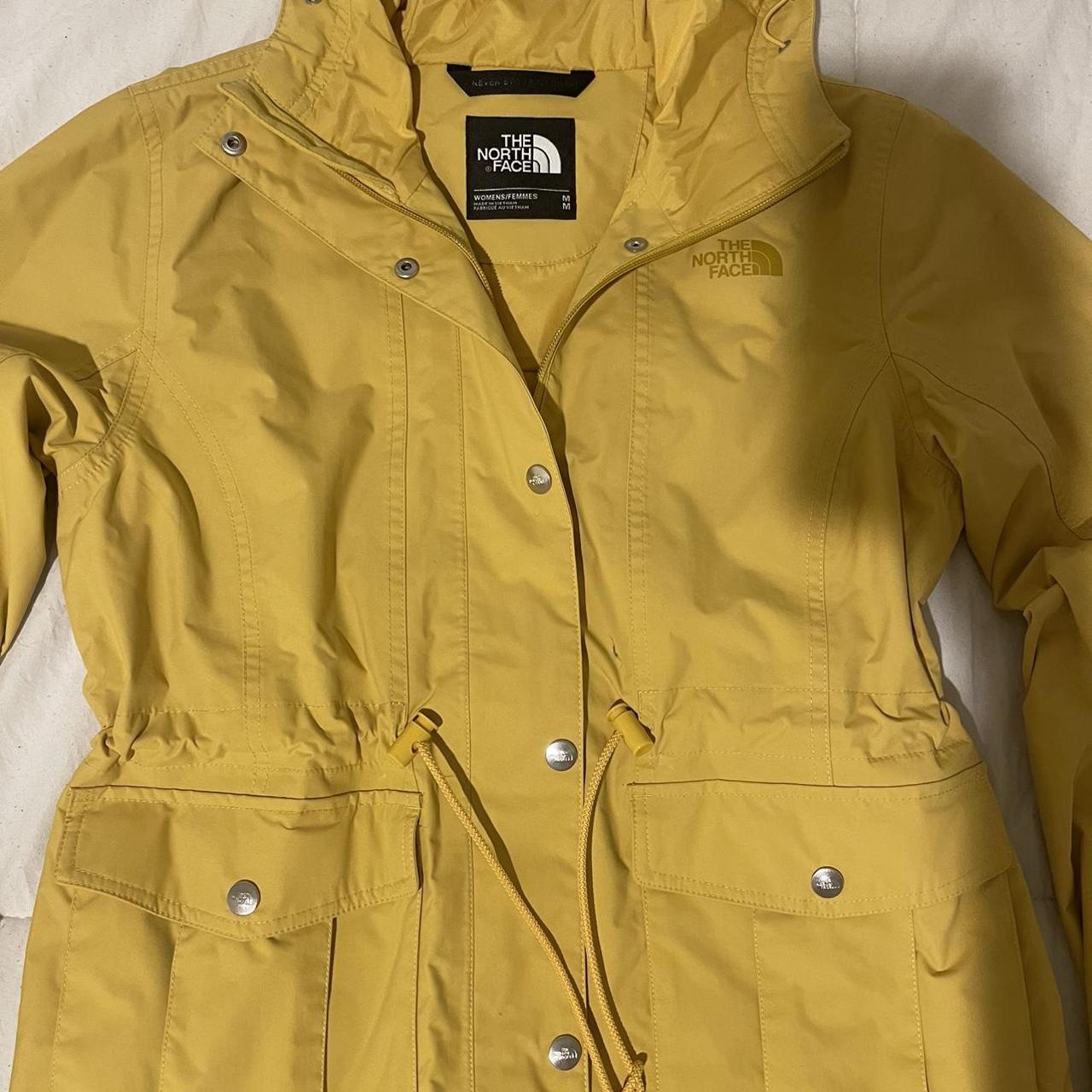 the north face yellow rain jacket perfect... - Depop
