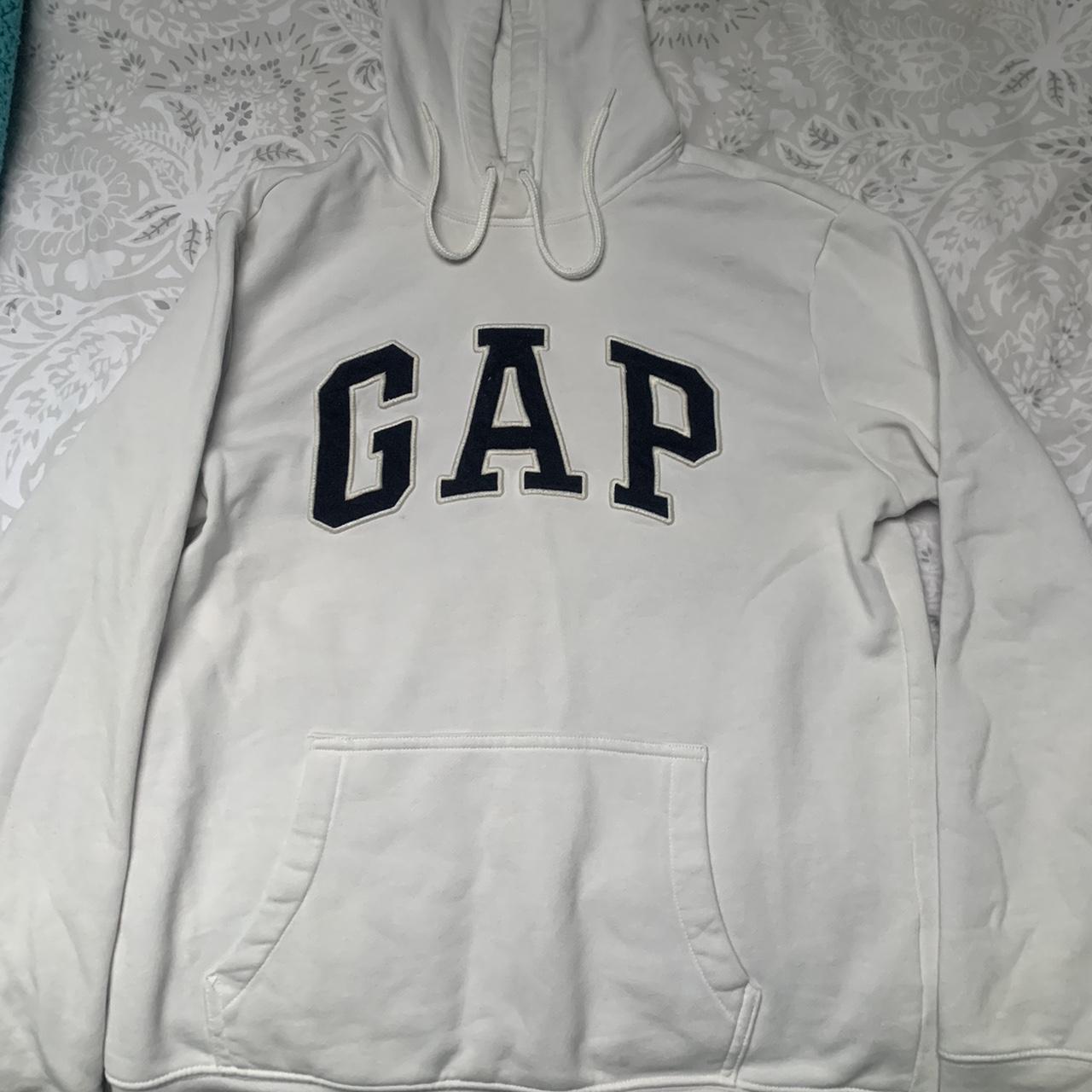 white Gap hoodie been used a bit but great... - Depop