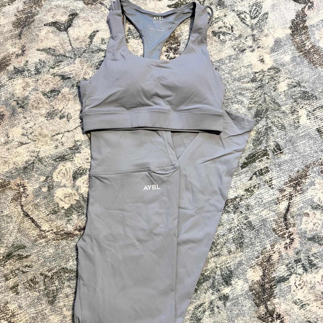 Blue Aybl Workout Set - Sports bra with padding is... | Depop