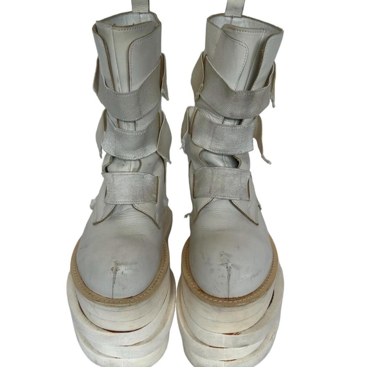 Koji Kuga white stacked platform boots sz 9.5 mens | Depop