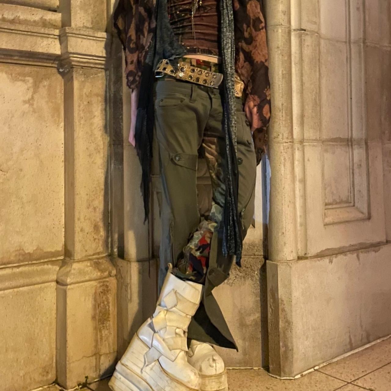 Koji Kuga white stacked platform boots sz 9.5 mens | Depop