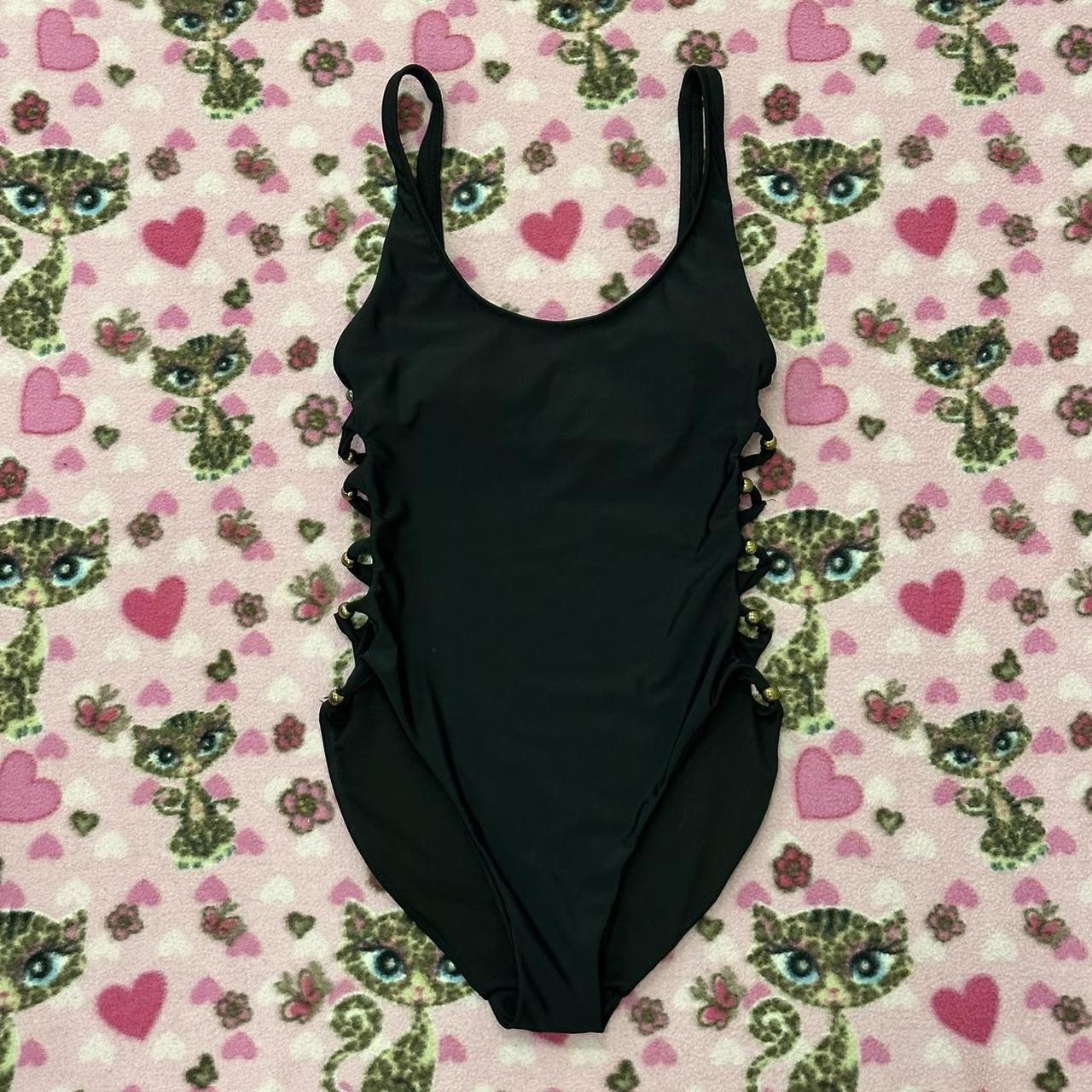 no boundaries beaded open side one piece swimsuit... - Depop