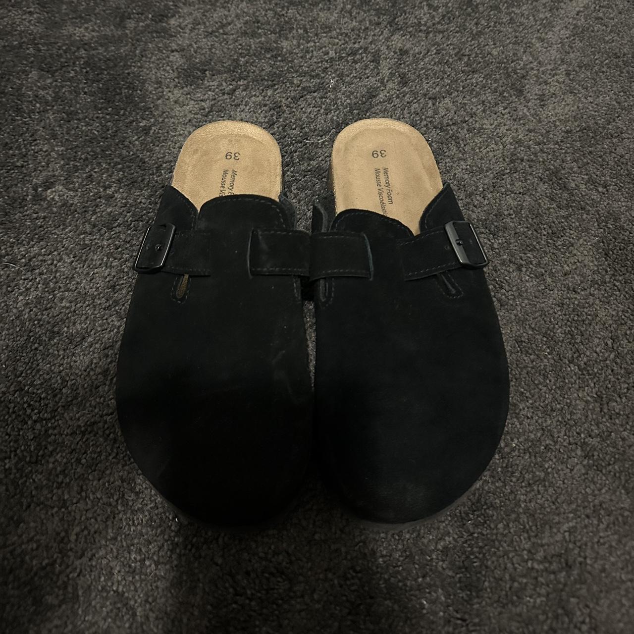 Black slide on shoes, shipping cost included - Depop