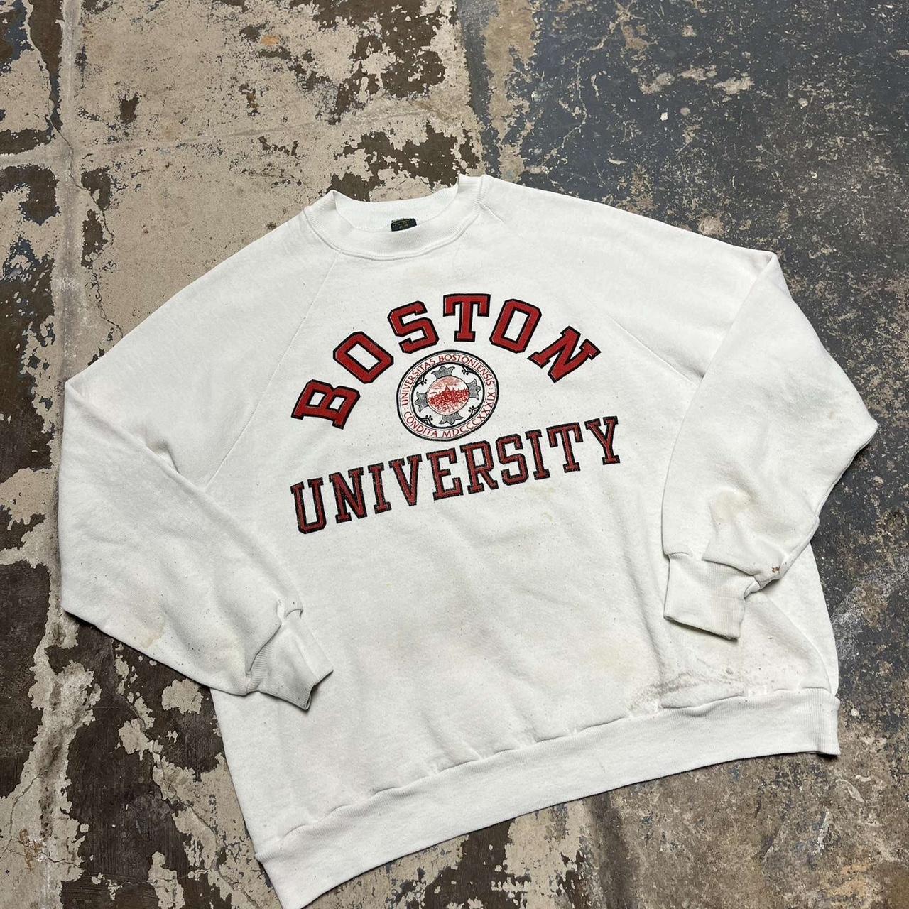 Vintage 80s Boston university Sweatshirt marked Xl... - Depop
