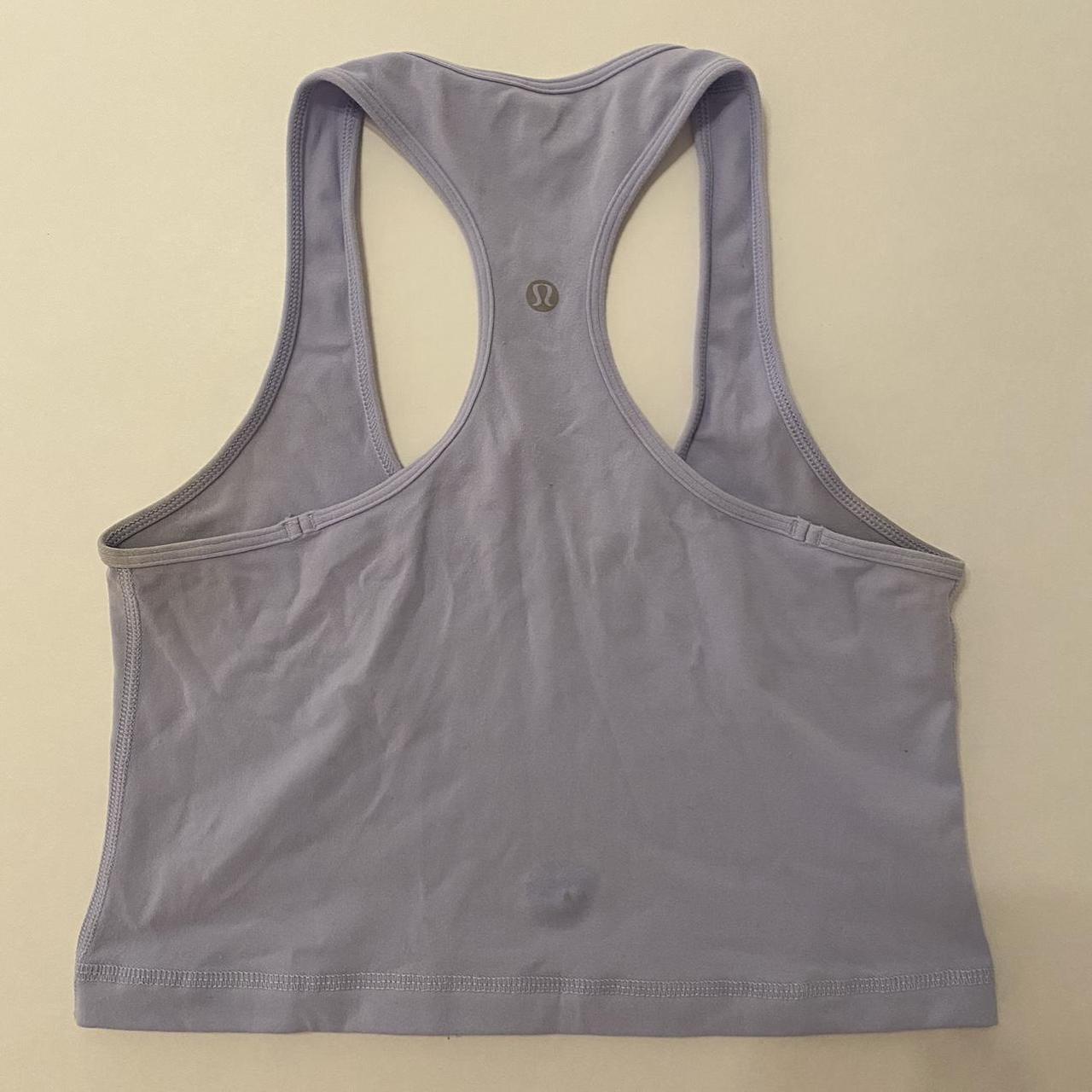 lululemon pastel blue cropped racer back tank good... - Depop