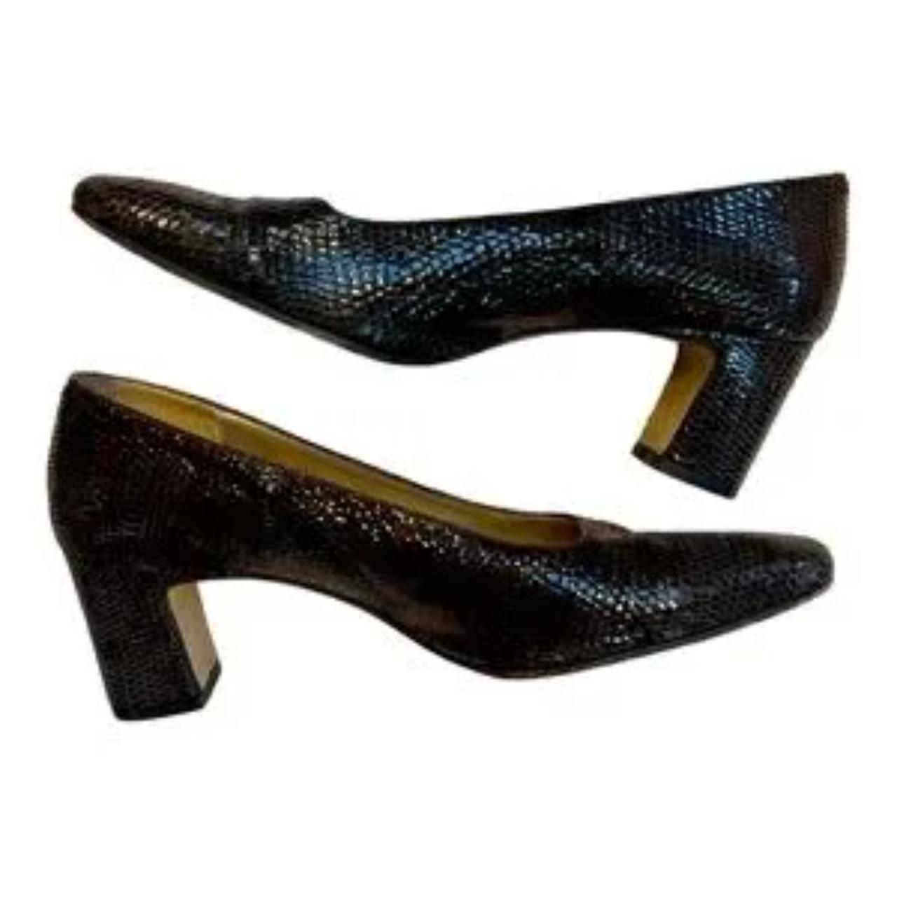 VTG VANELI Italian Snakeskin Leather Pumps Deep... | Depop