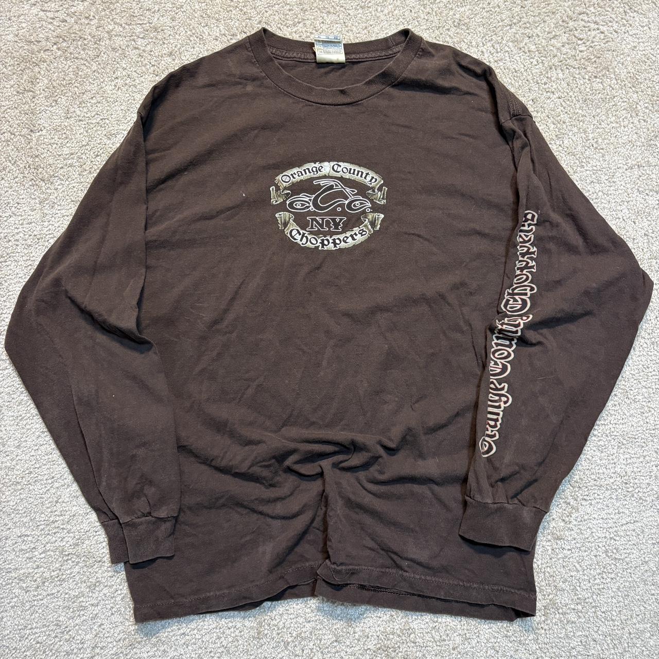 Y2K Orange County Choppers longsleeve with Biker Dog... | Depop