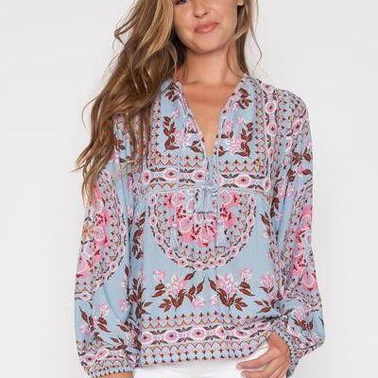 Spell Pandora blouse in Aquarium- RARE EUC SIZE XS... - Depop