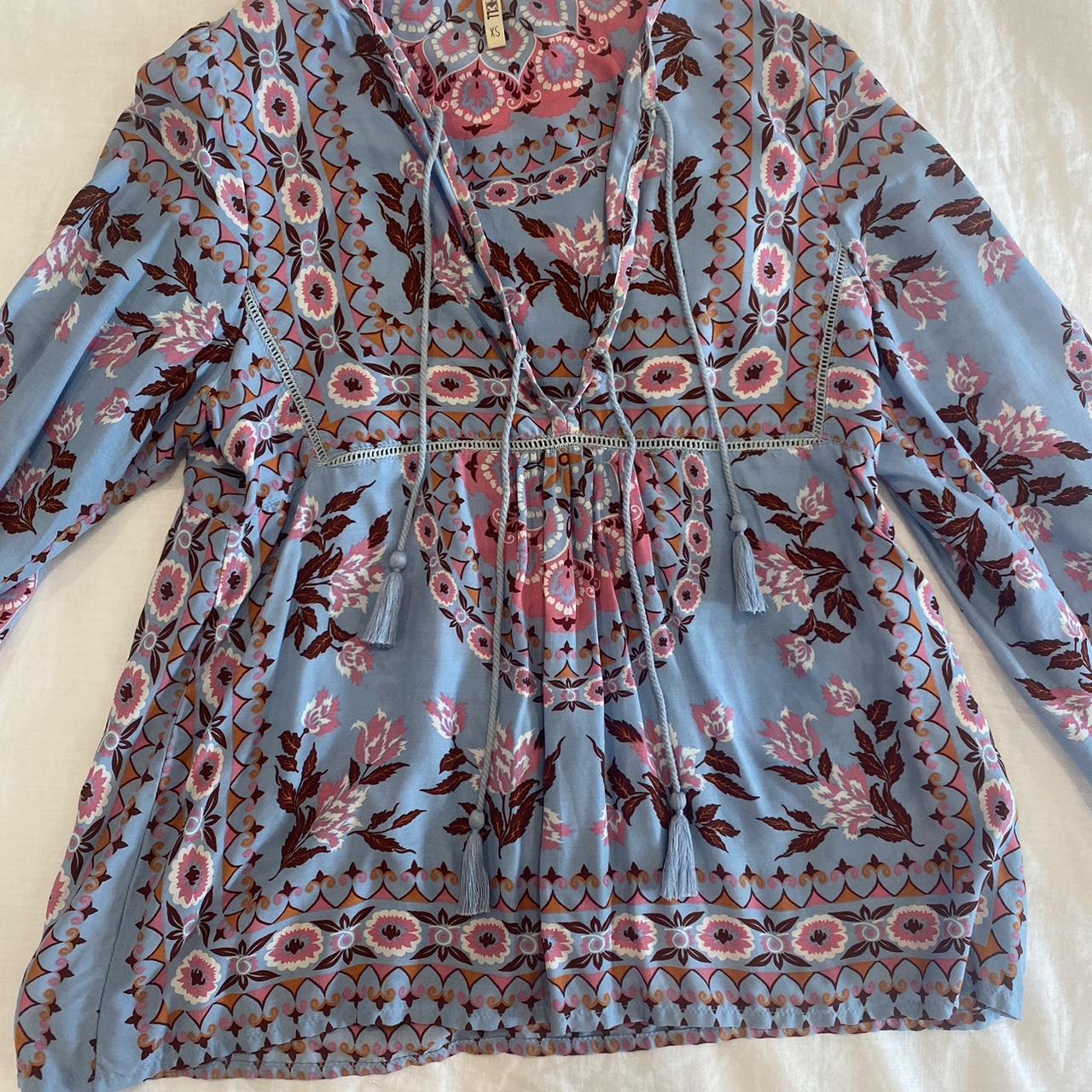 Spell Pandora blouse in Aquarium- RARE EUC SIZE XS... - Depop