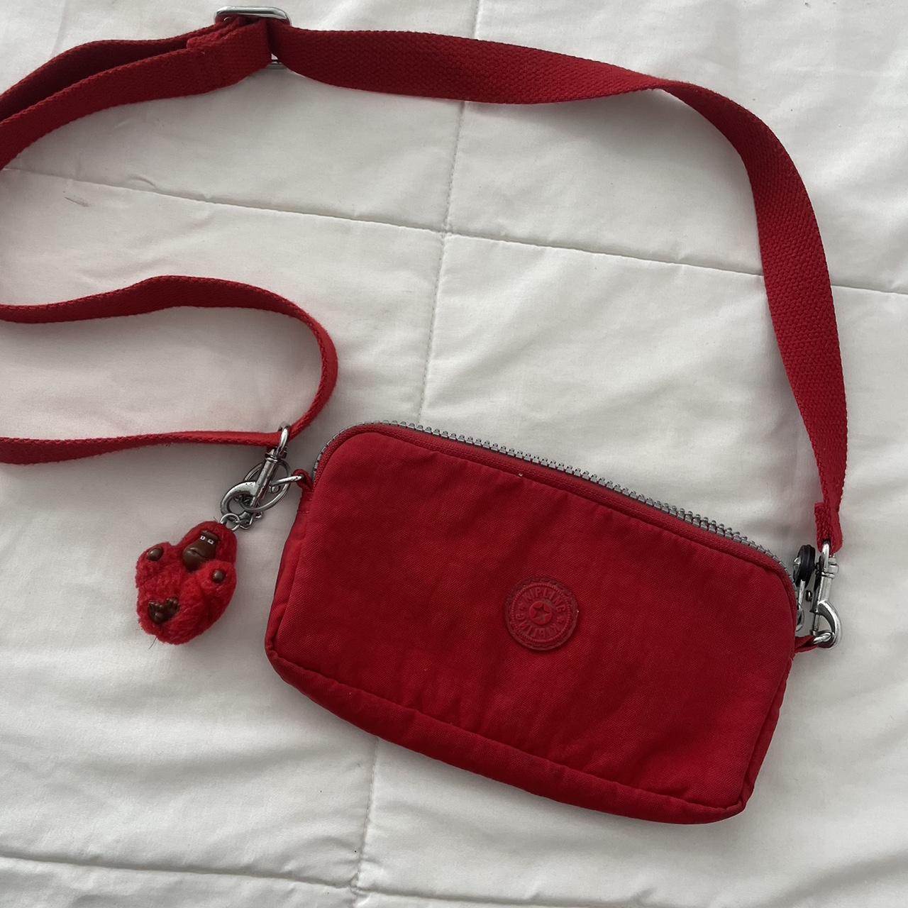 Kipling red and black crossbody bag #crossbodybag - Depop