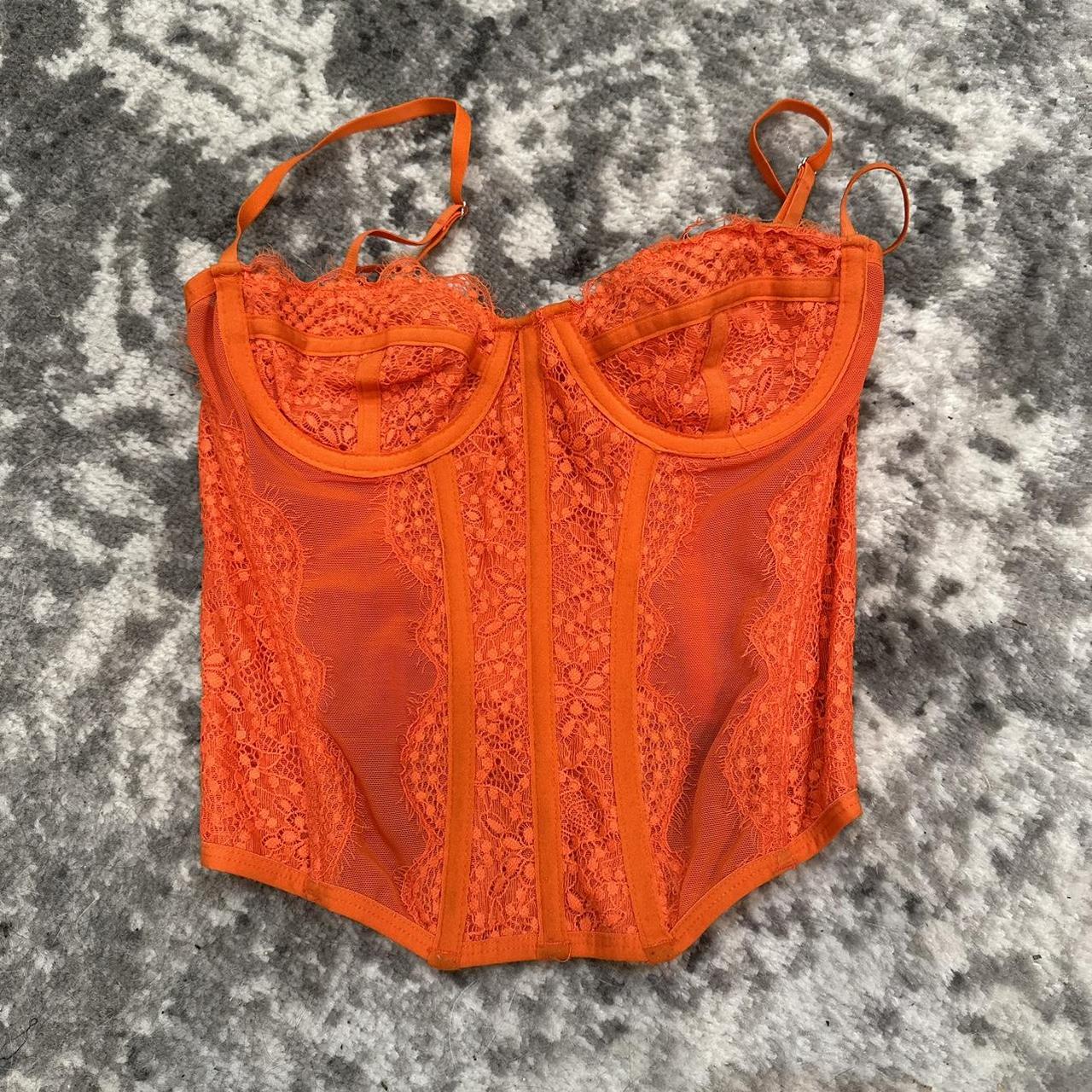 Urban Outfitters Corset Top Bright Orange ๐ Slight Depop