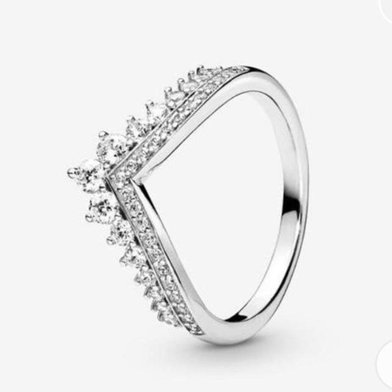 Pandora princess wishbone ring size 50 in silver rrp... - Depop
