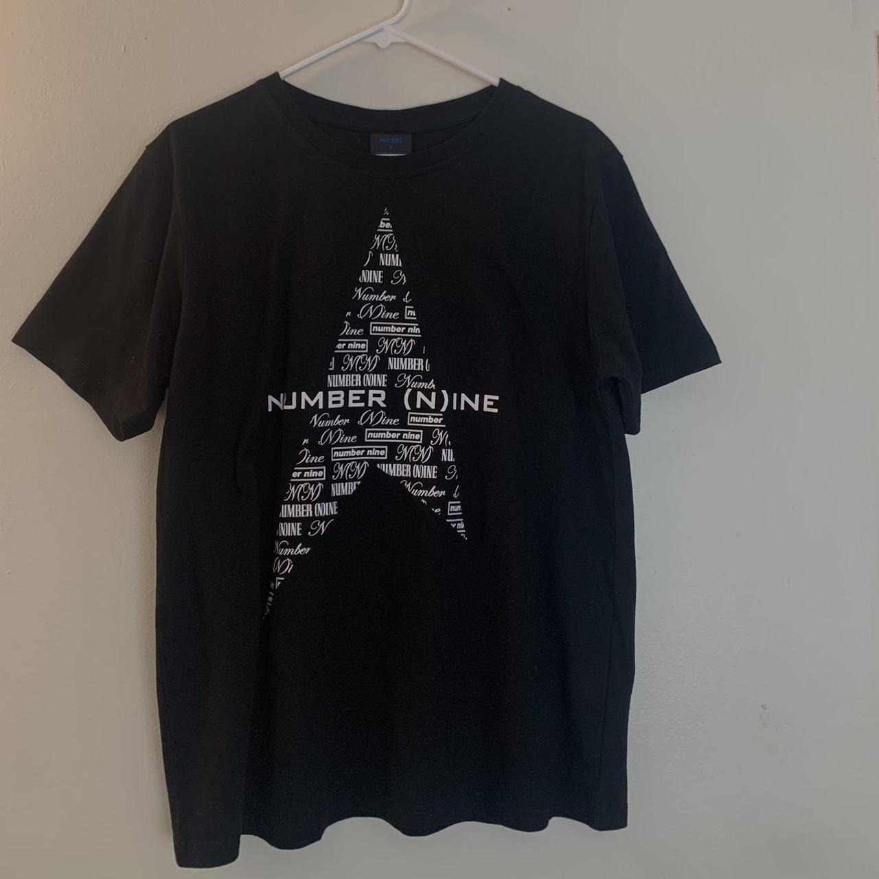 Number (N)ine Men's Black and White T-shirt | Depop