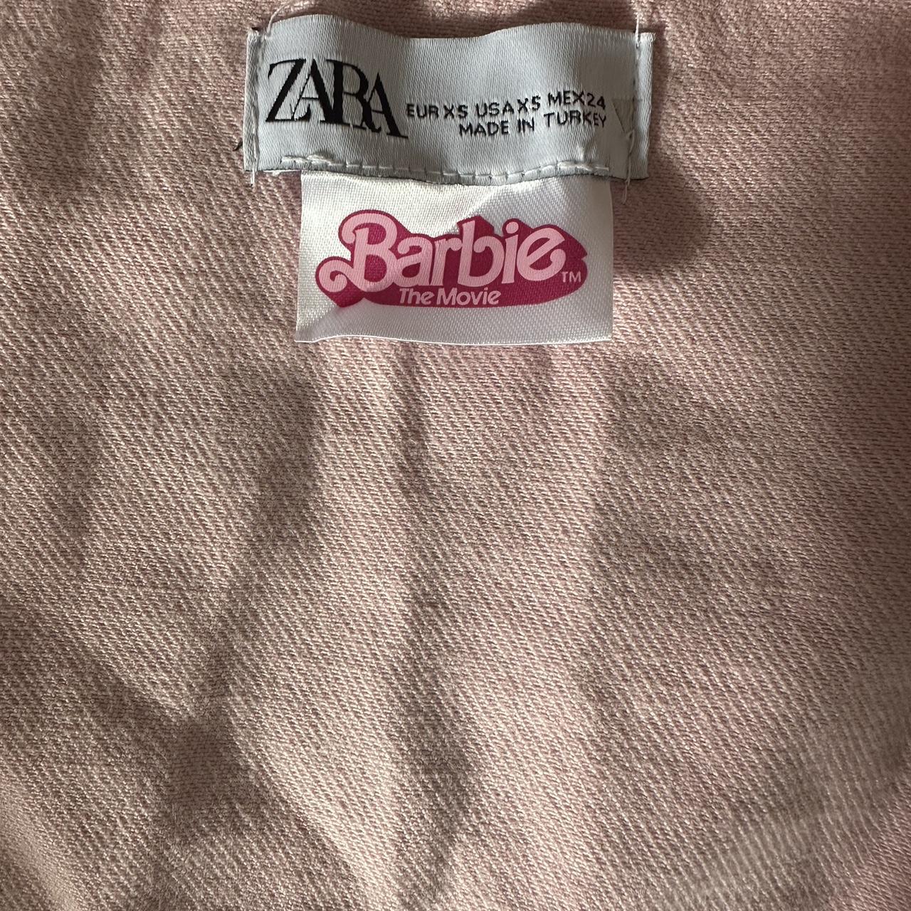 Zara Barbie collection - pink metallic denim halter... - Depop