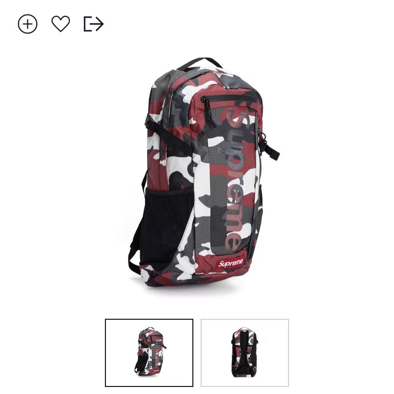 Authentic Supreme backpack Red camo SS21 Cordura... - Depop